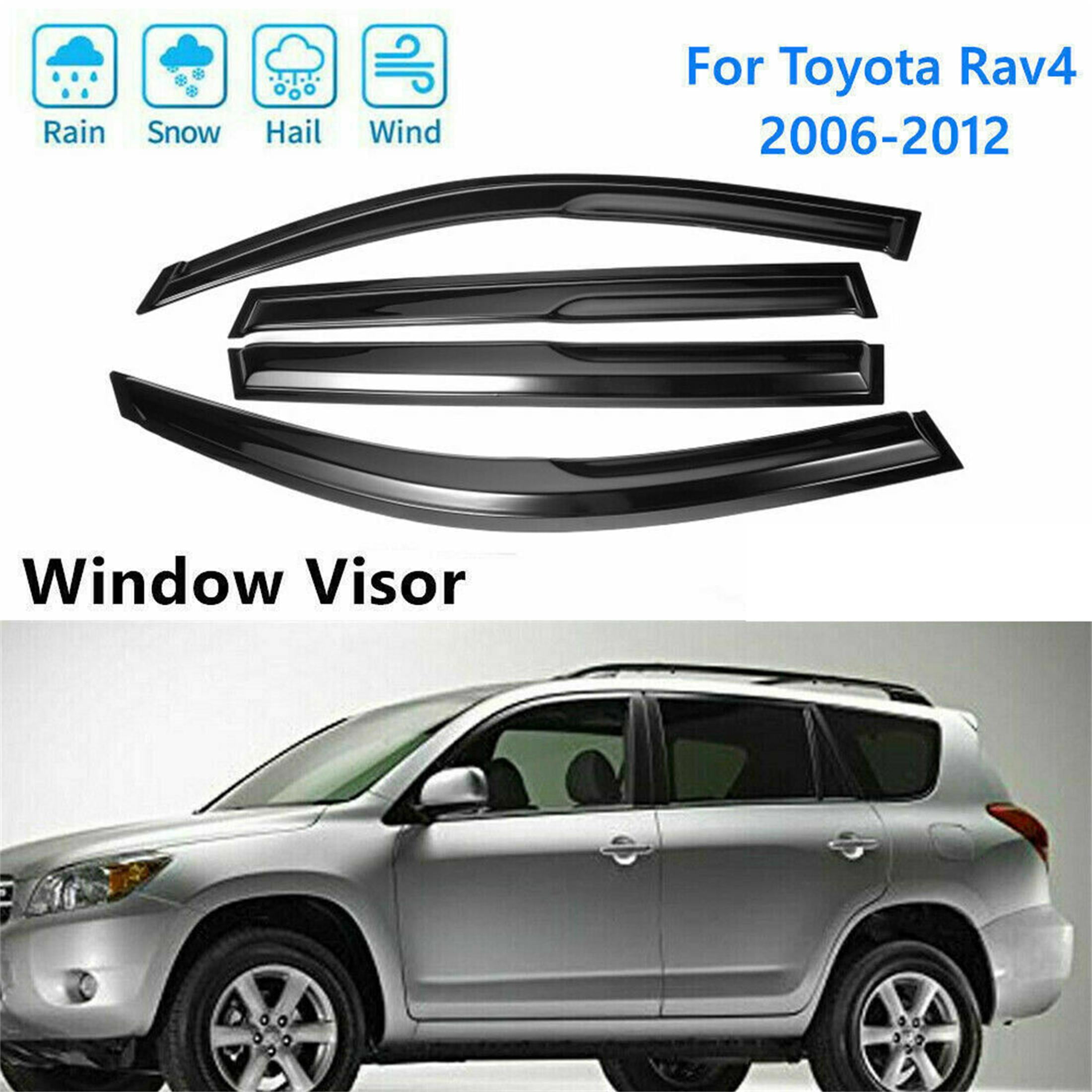 Buy For 2006-2012 Toyota Rav4 Window Visor JDM 3D Wavy Mugen Sun Rain ...