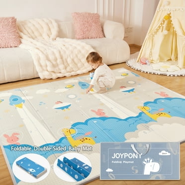 Art3d Blue 20 in. x 20 in. Exercise Mat Liquid Encased Floor Playmat ...