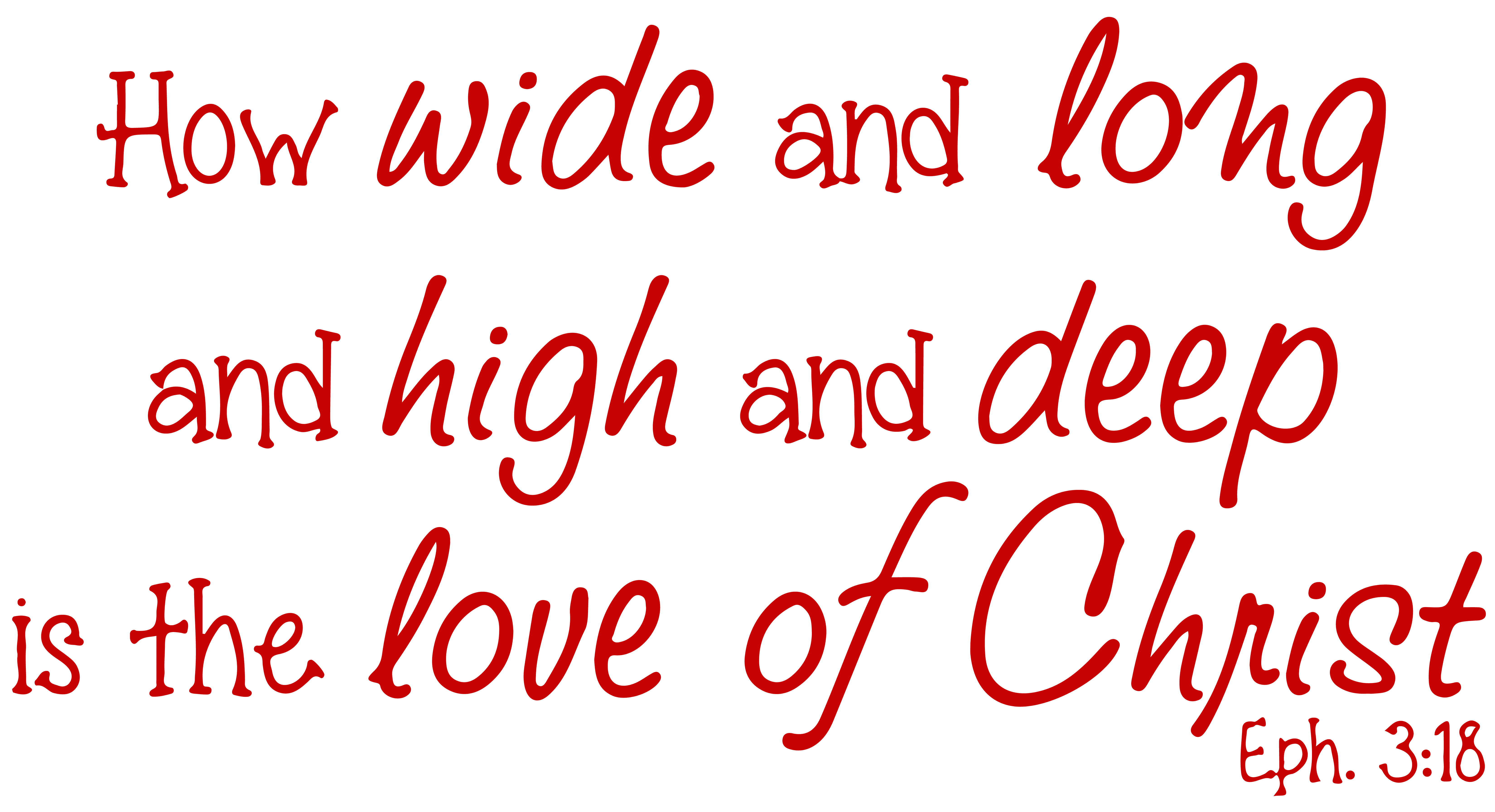 Eph 3:18 How wide and long and high and deepâ ¦ Vinyl Decal Sticker ...