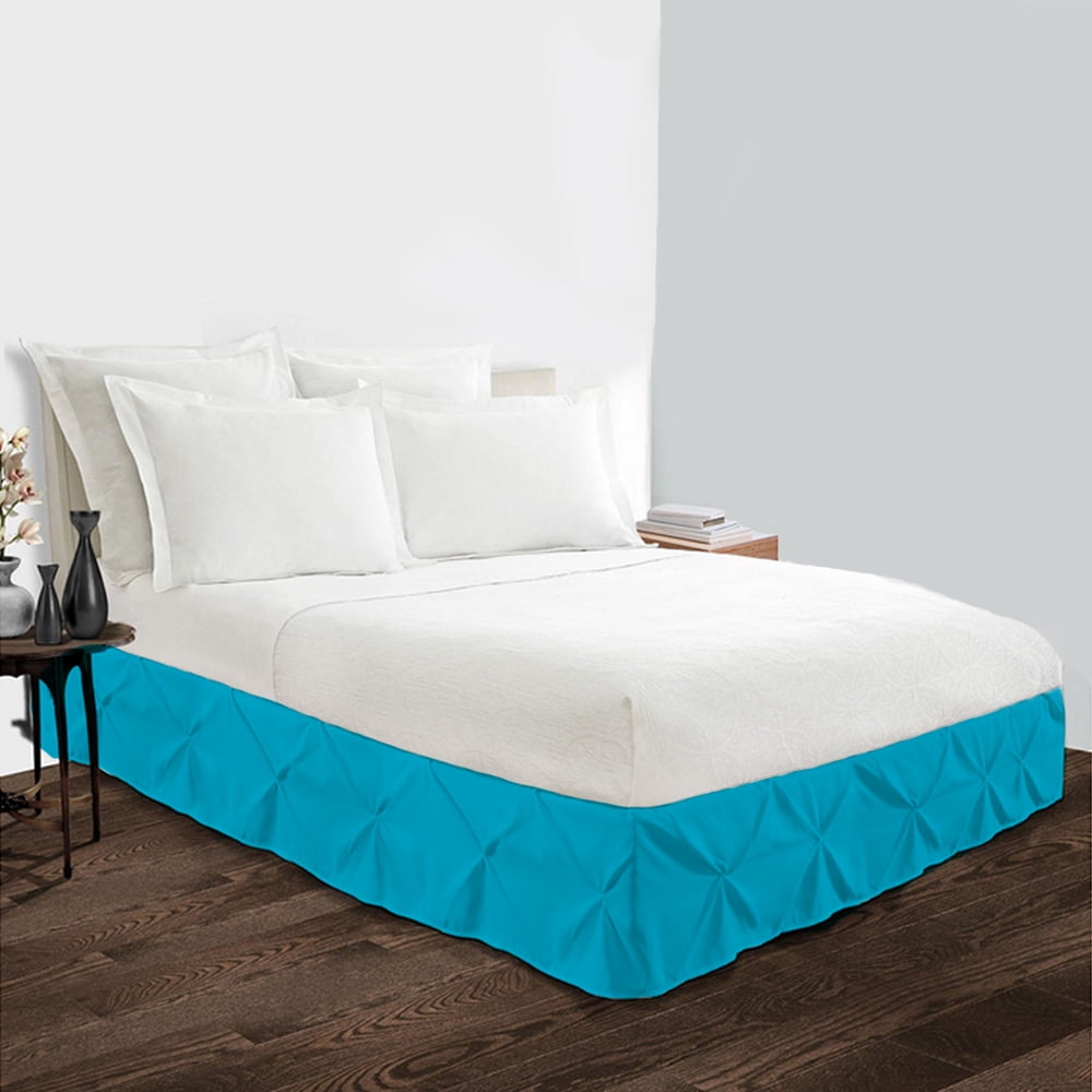BedDecor Pinch Pleated Skirt 15 Inches Turquoise Blue/Twin Egyptian ...