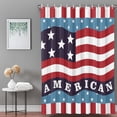 Bathroom Shower Curtain American Flag Star Independence Day Patriotic ...