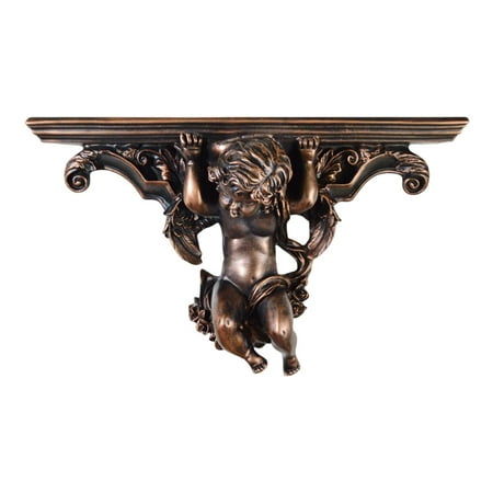 Wall Mounted Shelf, Decorative Wall Shelves Resin Angel Statue Wall ...