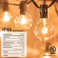String Lights LINKPAL 50Ft 50 Bulbs G40 Globe String Lights with Bulbs ...