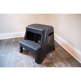 Rubbermaid RM-P2 Heavy Duty 2-Step Molded Plastic Stool with Large Non ...