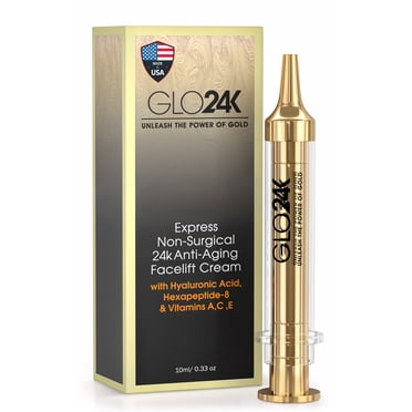 GLO24K 24k Gold Anti-Aging Cream with Vitamins, Hyaluronic Acid ...