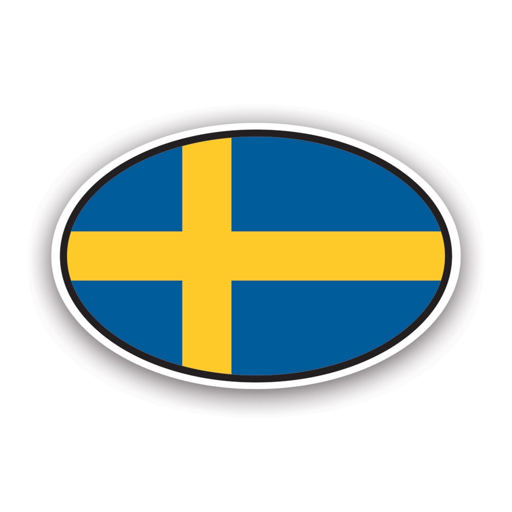 Sweden Oval Sticker Decal - Self Adhesive Vinyl - Weatherproof - Made ...