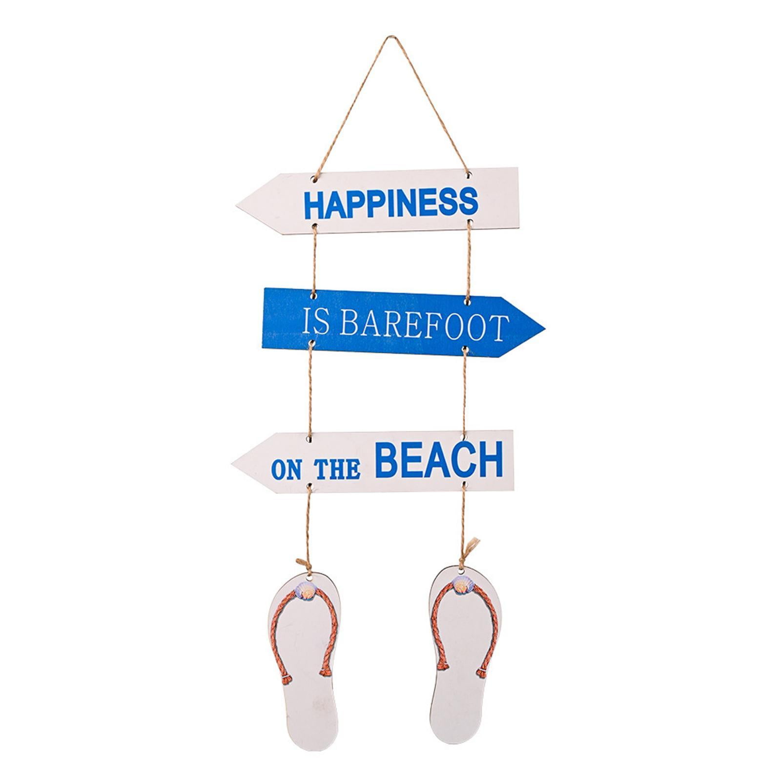 Beach Sign Wooden Decorative Sign Coastal Decor Hanging Flip Flops ...
