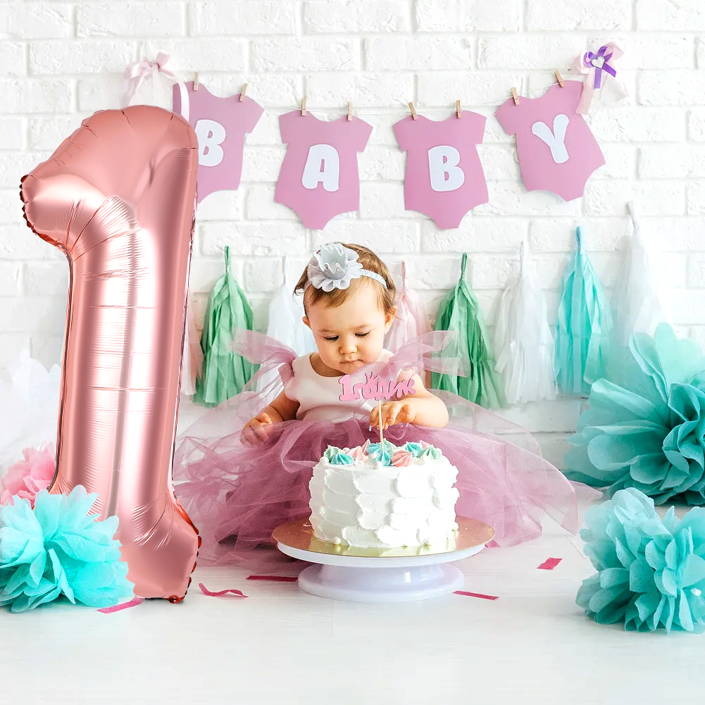 Simzone Digital Balloon for First Birthday Decorations, 4 inch High ...