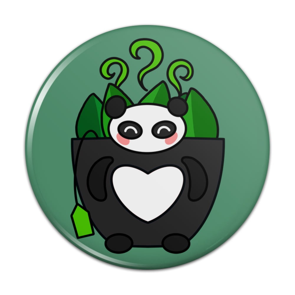 Green Tea in Giant Panda Bear Mug Kitchen Refrigerator Locker Button ...