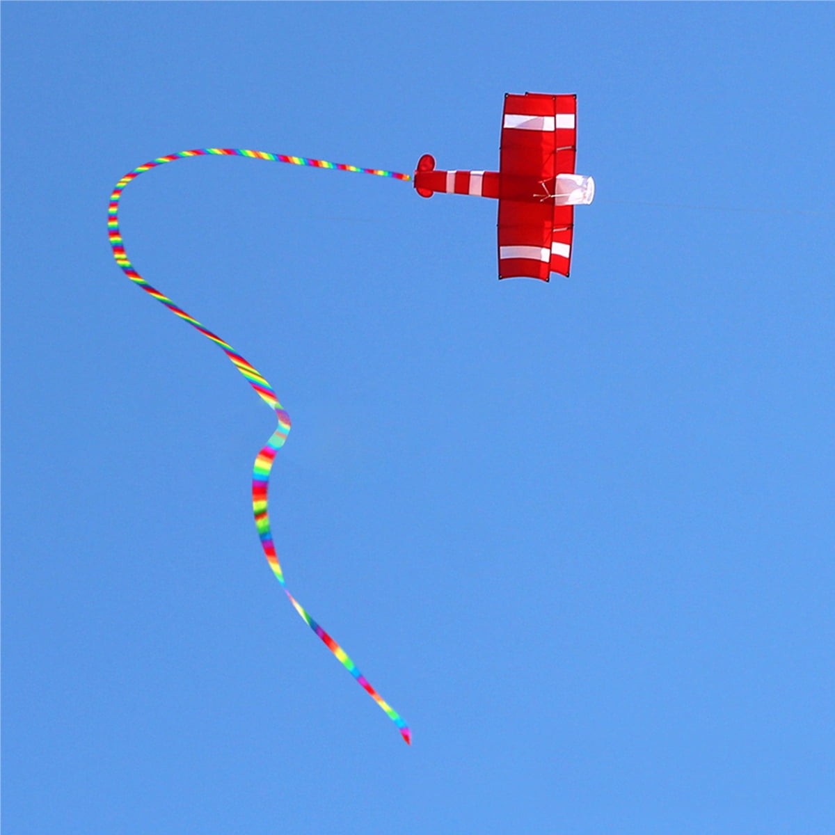 3D Single Line Red White Kites Outdoor Fun Sports Beach Kite 10m ...