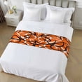 Bed Runner Orange Black Circle Lines Bedding Scarves Soft Decorative ...
