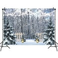 6x4FT Winter Backdrop Winter Scene Backdrop Snow Wonderland Pine Tree Forest Background for ...