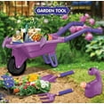 Ucradle Kids Gardening Tools Set, 9-Piece, Wheelbarrow, Watering Can ...