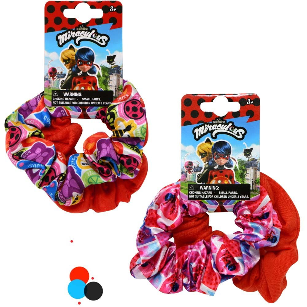 Miraculous Ladybug 2pk Scrunchy Fabric Hair Elastic on Header Card- 2 ...
