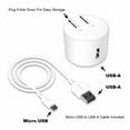 onn. Wall Charging Kit with 3ft Micro-USB to USB Cable, White,LED Power ...