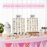 Sfugno Wooden Earring Display Stand with Metal Hooks, Portable Jewelry ...