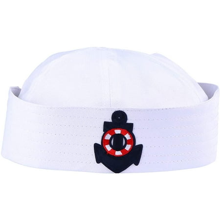 Nautical Sailor Hat White Cotton Navy Sailing Captain Caps Navy Blue ...