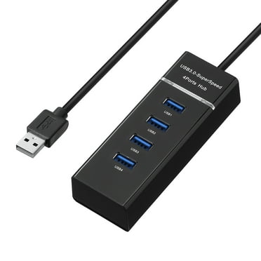 onn. Portable 4-Port USB Hub with USB 2.0 Ports - Walmart.com