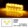 3pc Set Black-Out Smoked Lens 3000K Amber Yellow Full Strip LED Center ...