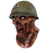 Green and Red Yelling Captain Lester Halloween Mask Men Costume ...
