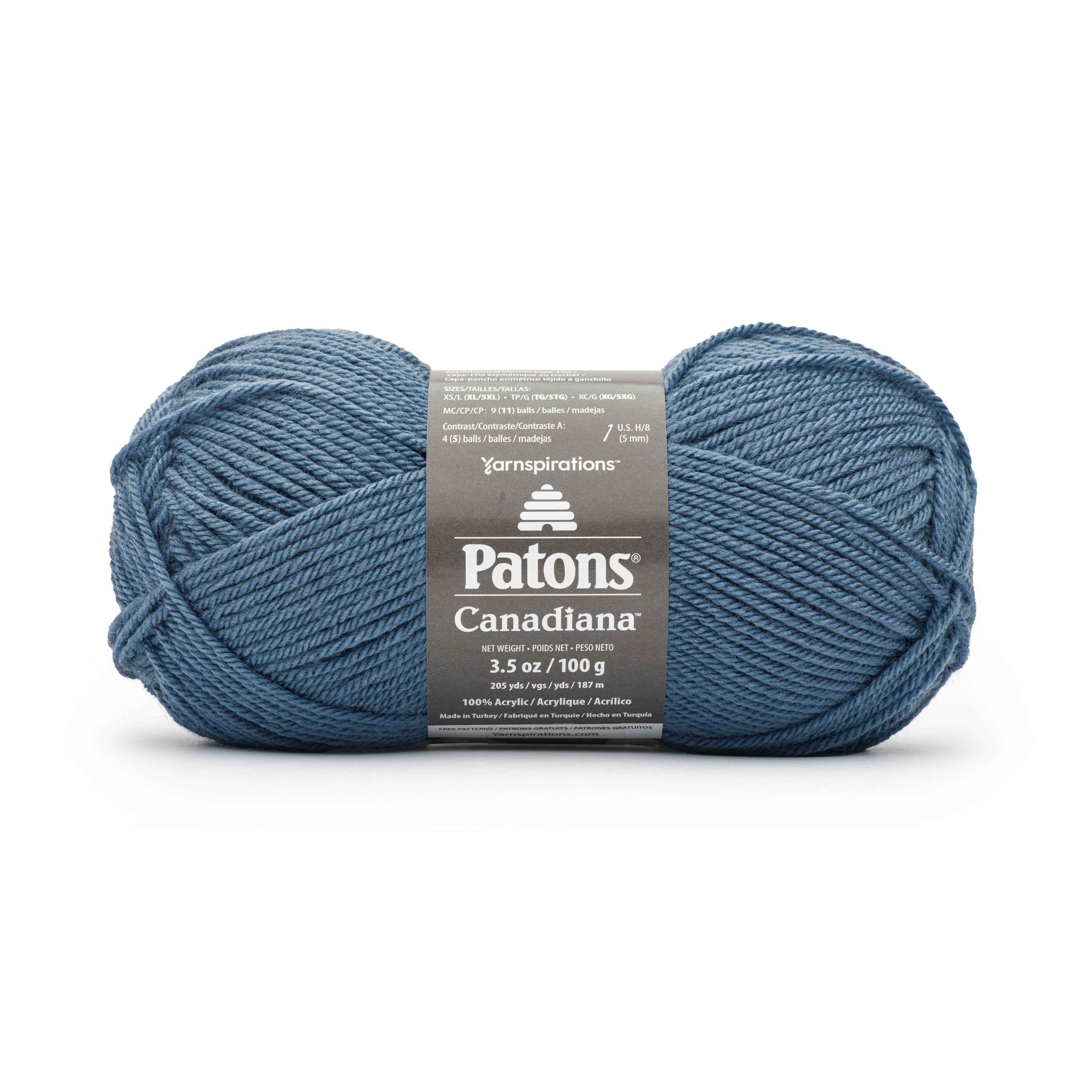 Patons Canadiana Yarn - Solids-Mediterranean Blue - Walmart.com