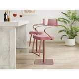Home Square Stainless Steel Adjustable Bar Stool in Pink - Set of 3 ...