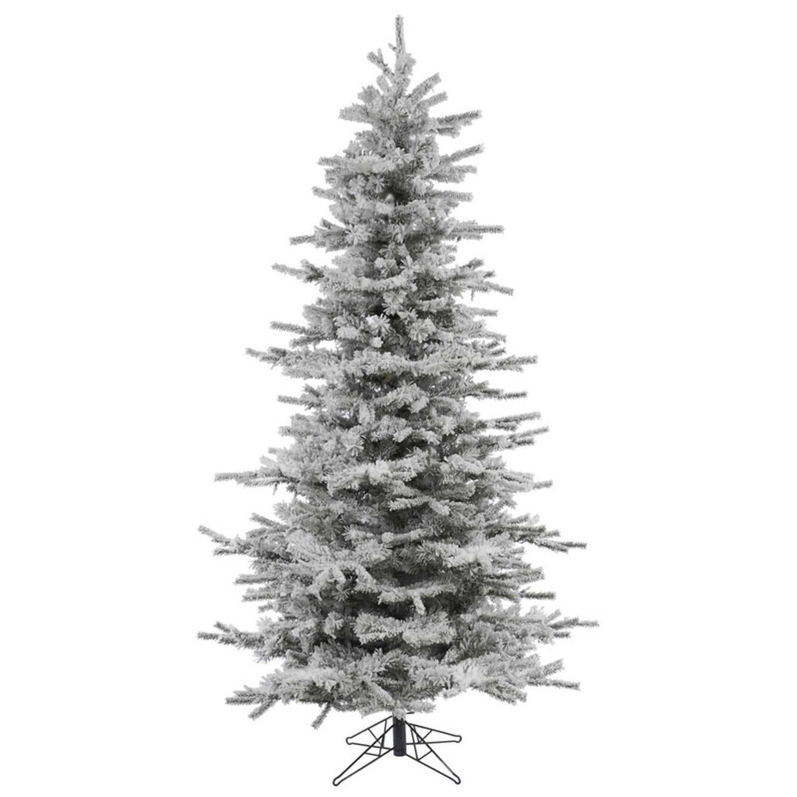 Vickerman 10' Flocked Sierra Fir Slim Artificial Christmas Tree, Unlit ...