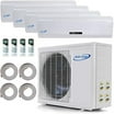 3 Zone Mini Split 9000 12000 18000 Ductless Air Conditioner Pre-Charged ...
