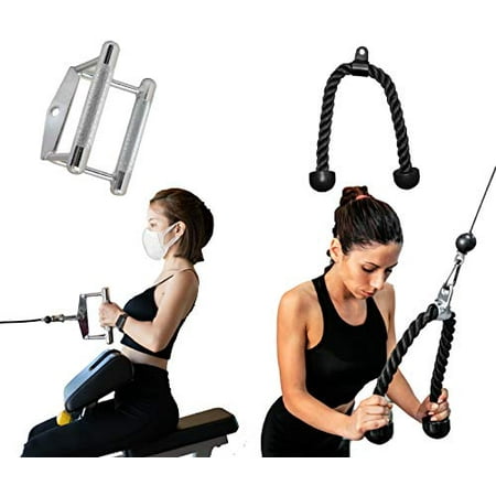 Double D Row Handle (V Handle) and Tricep Rope LAT Pull Down Cable ...