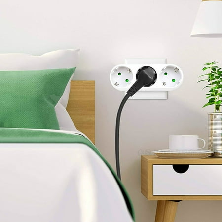 European Germany Power 3 Outlet Wall Plug Adapter Outlet Extender Wall ...