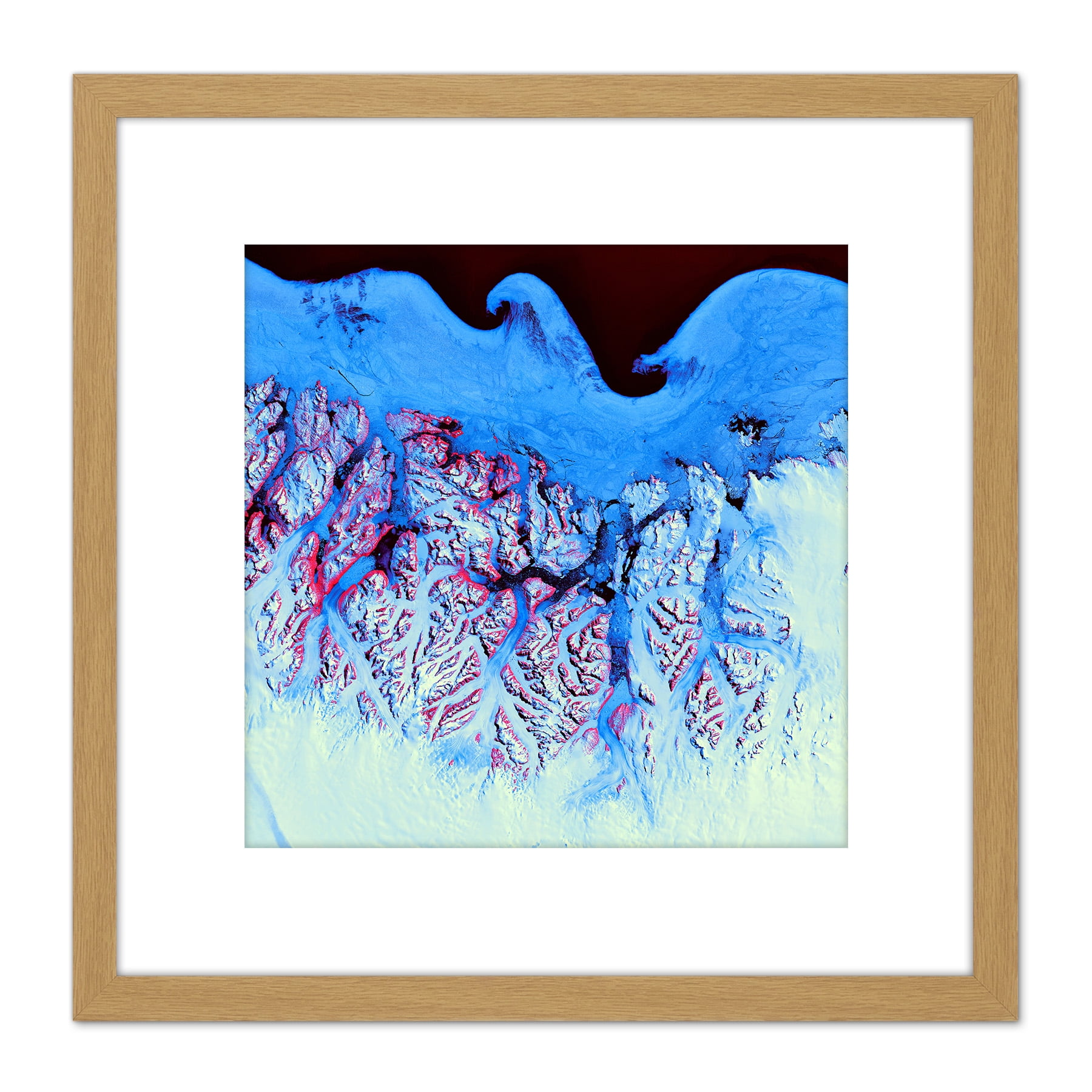 Abstract Water Waves Rivers 8X8 Inch Square Wooden Framed Wall Art ...