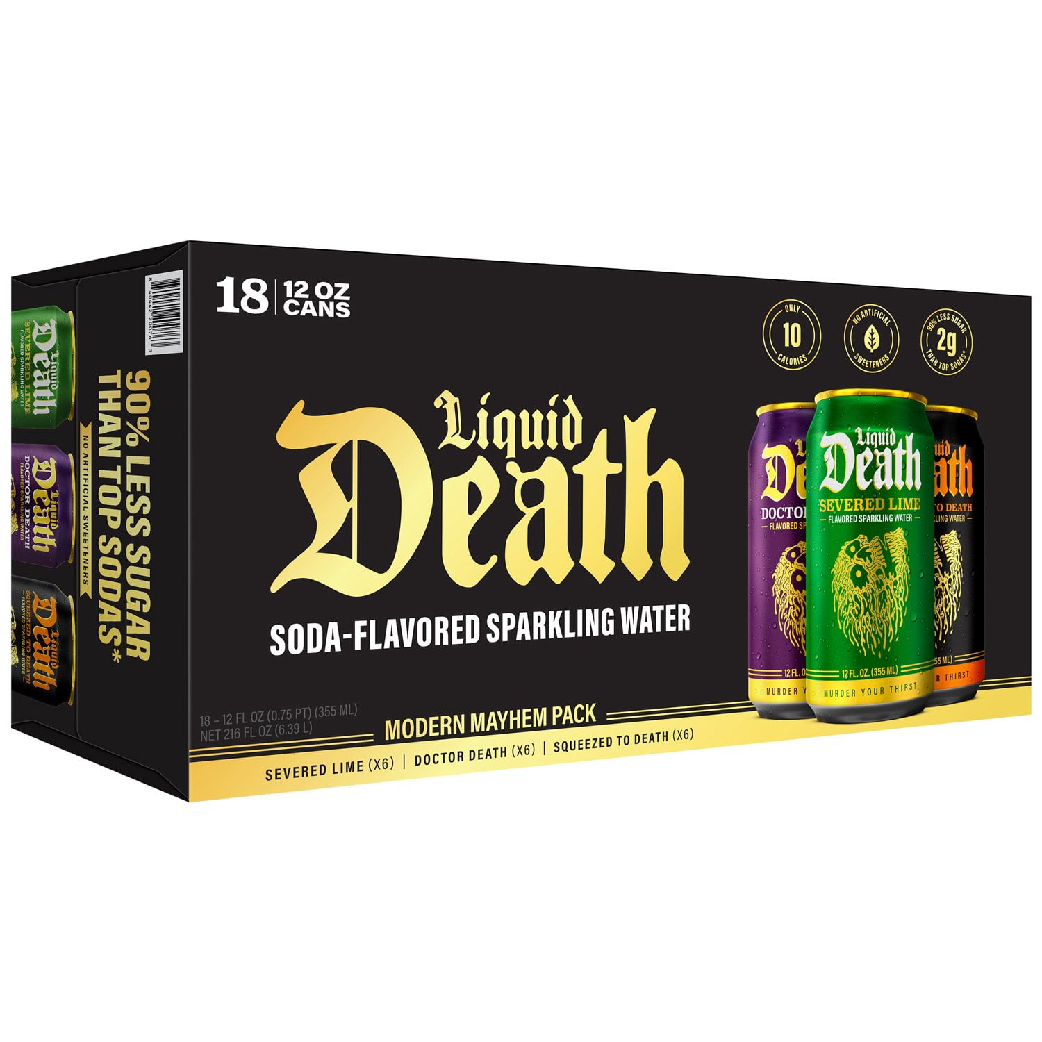 Liquid Death Soda Flavored Sparkling Water Variety Pack, 12 fl. oz., 18 ...