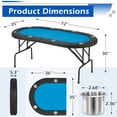 Homhum Upgraded Foldable Oval Poker Table for 8 Players w/Storage Bag ...