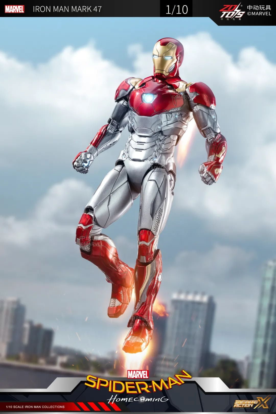 ZD-figura de acción Original de Iron Man MK30, modelo de acero azul 1/ ...