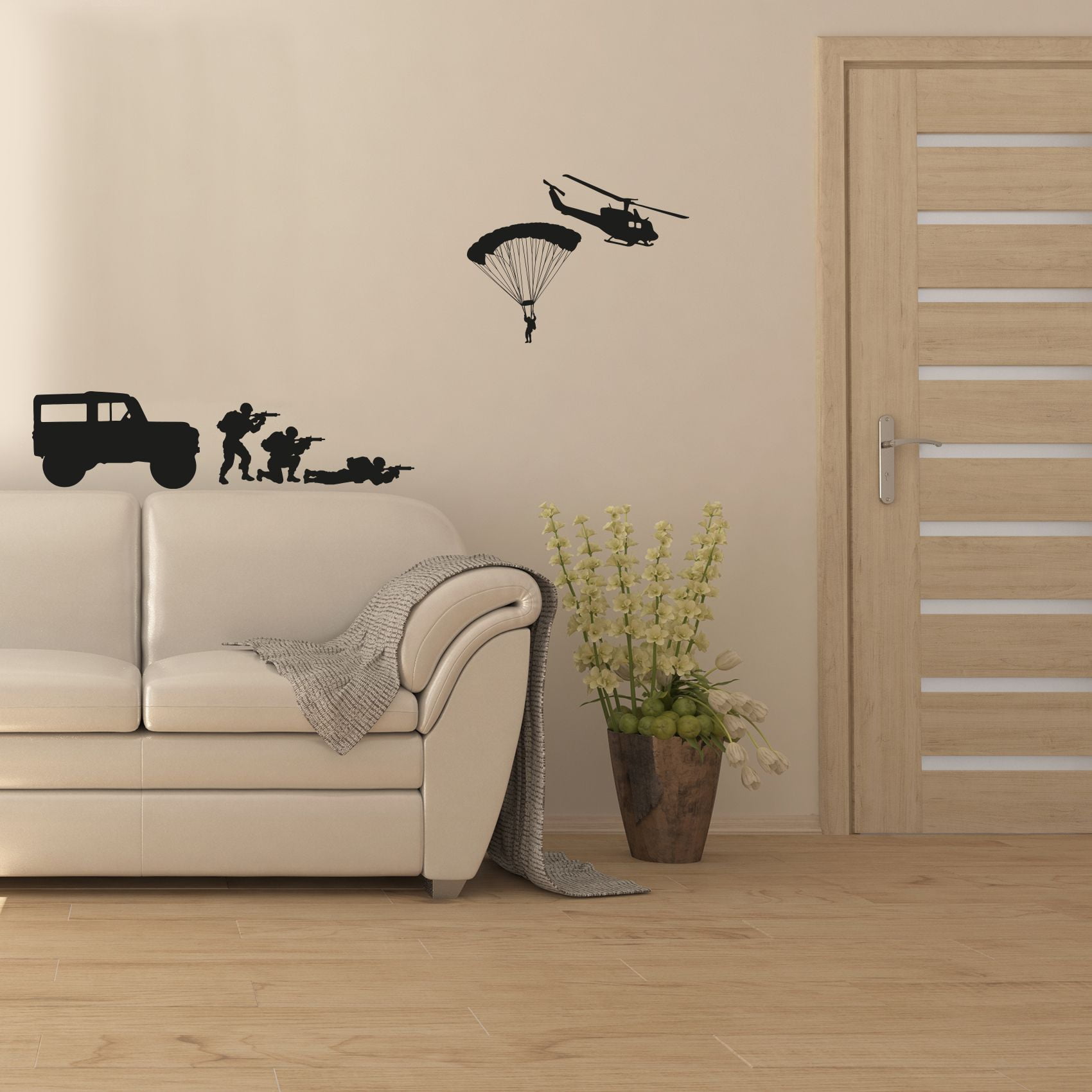 Military Vehicle Truck Military Swat Team Army Men Soldier Wall Sticker ...