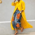 AHTJRT Women's Maxi Shirt Dresses Long Sleeve Lapel Button Down Plus ...
