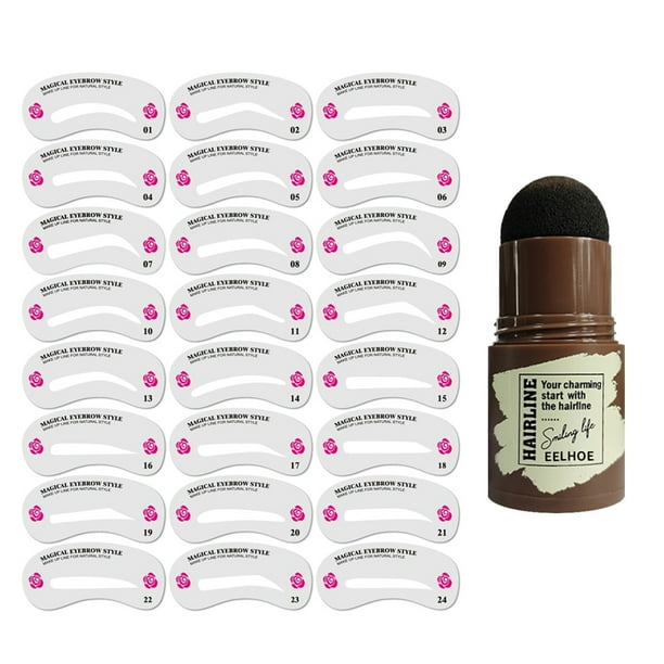 EELHOE Eyebrow Stamp + 24Pcs Brow Cards Portable Brow Stamp Shaping Kit ...