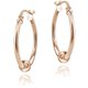 Rose Gold-Tone over Sterling Silver Bead Round Hoop Earrings, 18mm - Walmart.com
