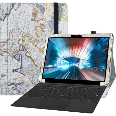 Dell Latitude 7200 Tablet Case, PU Leather Folio 2-Folding Stand Cover ...