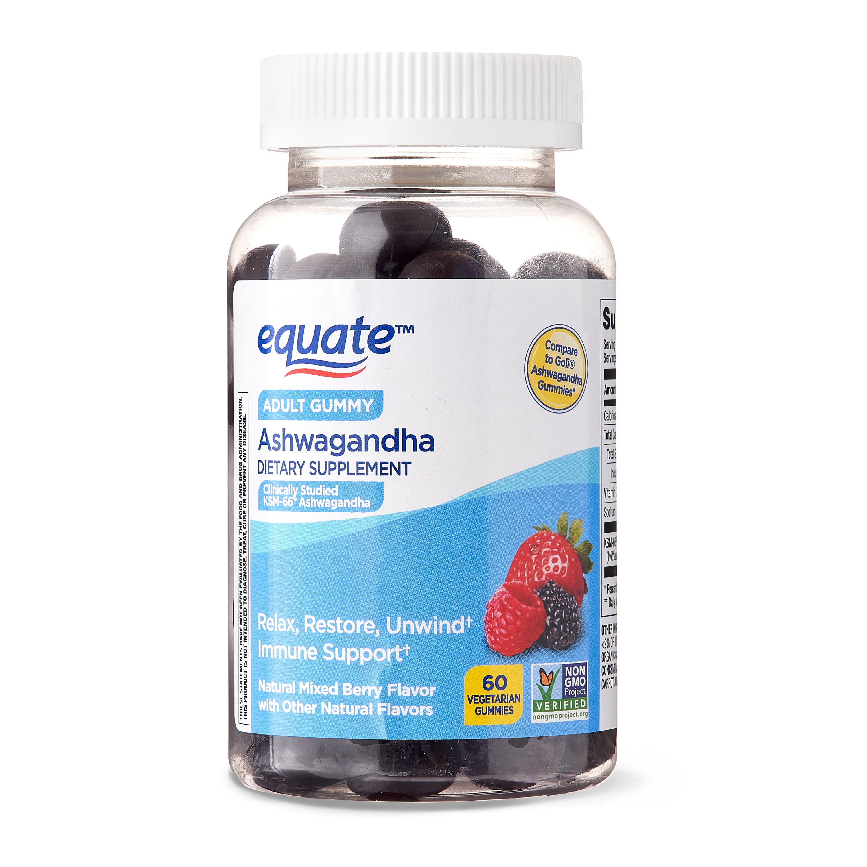 Equate Ashwagandha Vegetarian Gummy Supplement, 60 Count - Walmart.com