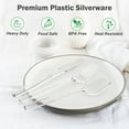 SHIQI-300 Count Extra Heavy Duty Clear Plastic Silverware, 100 Forks ...