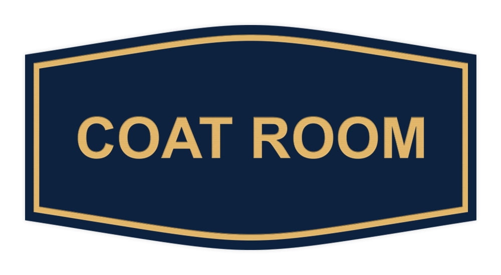 Signs ByLITA Fancy Coat Room Sign (Navy Blue/Gold) - Small - Walmart.com