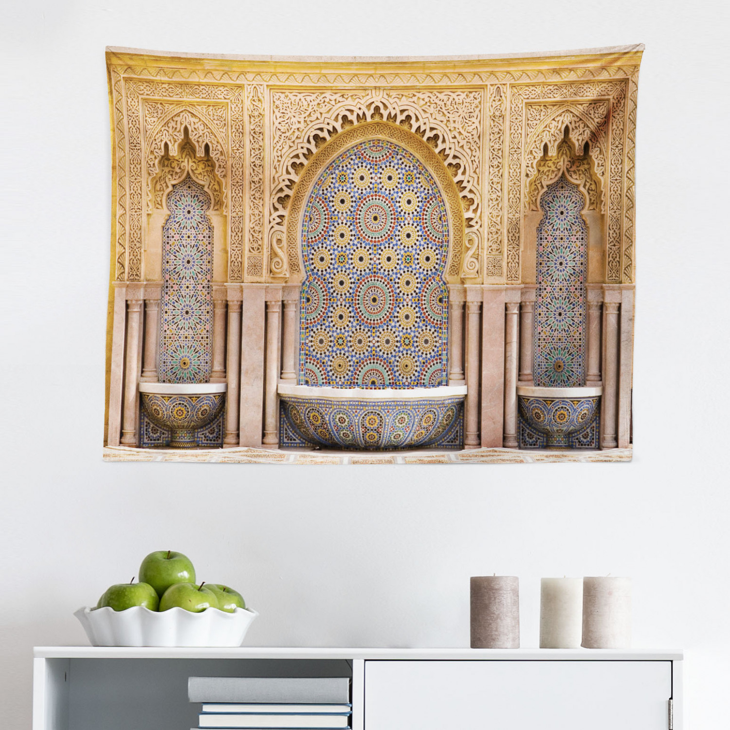 Moroccan Tapestry, Colorful Moroccan Mosaic Wall Middle East Style ...