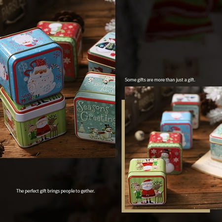 yingyy Square Candy Pot Embossing Christmas Candy Square Candy Pot Box ...