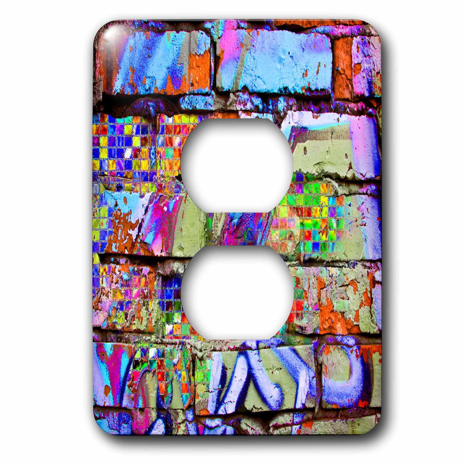Abstract graffiti art in rainbows of colors and different shapes 2 plug ...