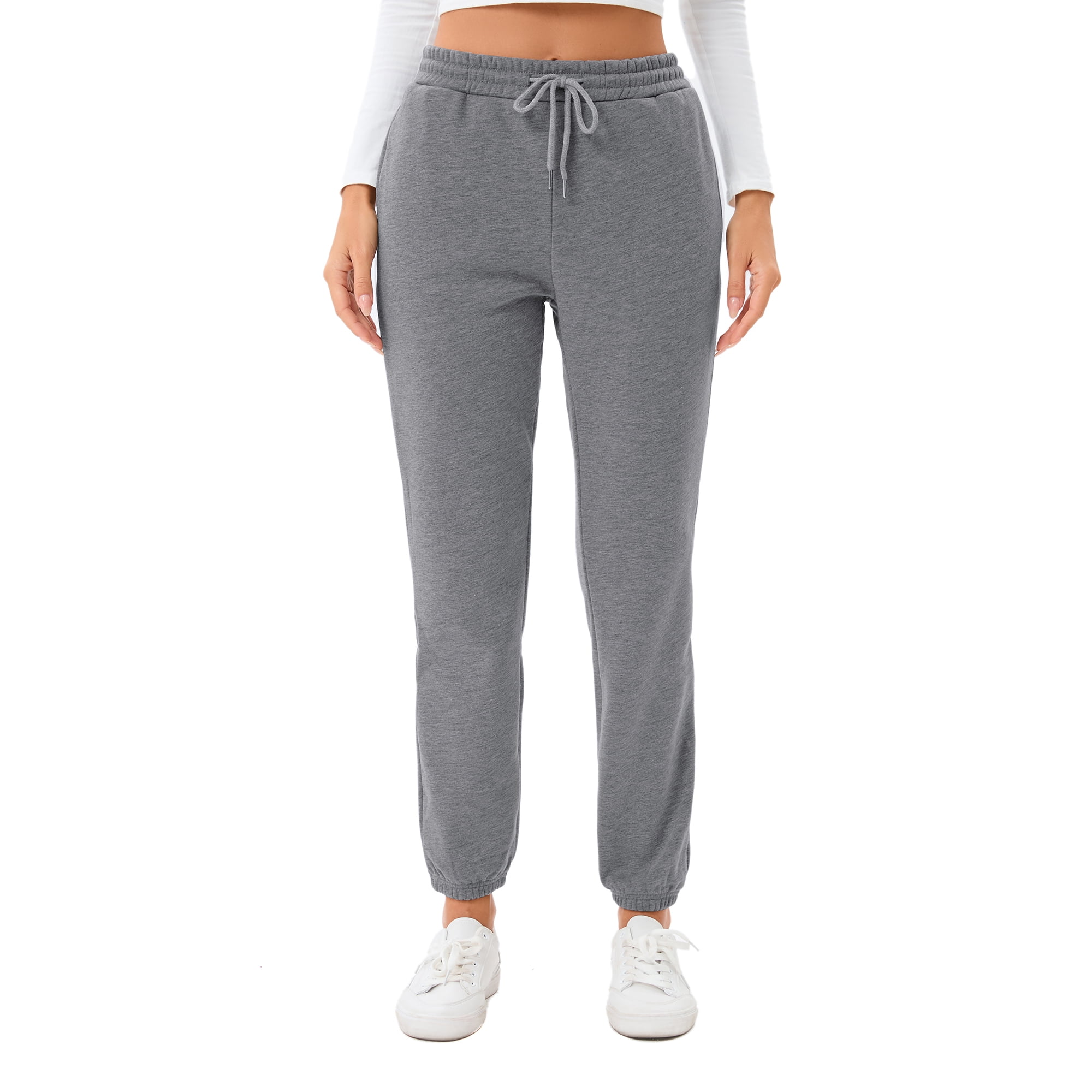 Women's Fleece Lined Sweatpants Winter Thermal Pants Tapered Striped ...