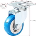 12 Pack Caster Wheels Swivel Plate Casters On Blue Polyurethane Wheels ...