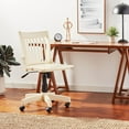 OSP Deluxe Armless Wood Bankers Chair with Wood Seat, Antique White ...