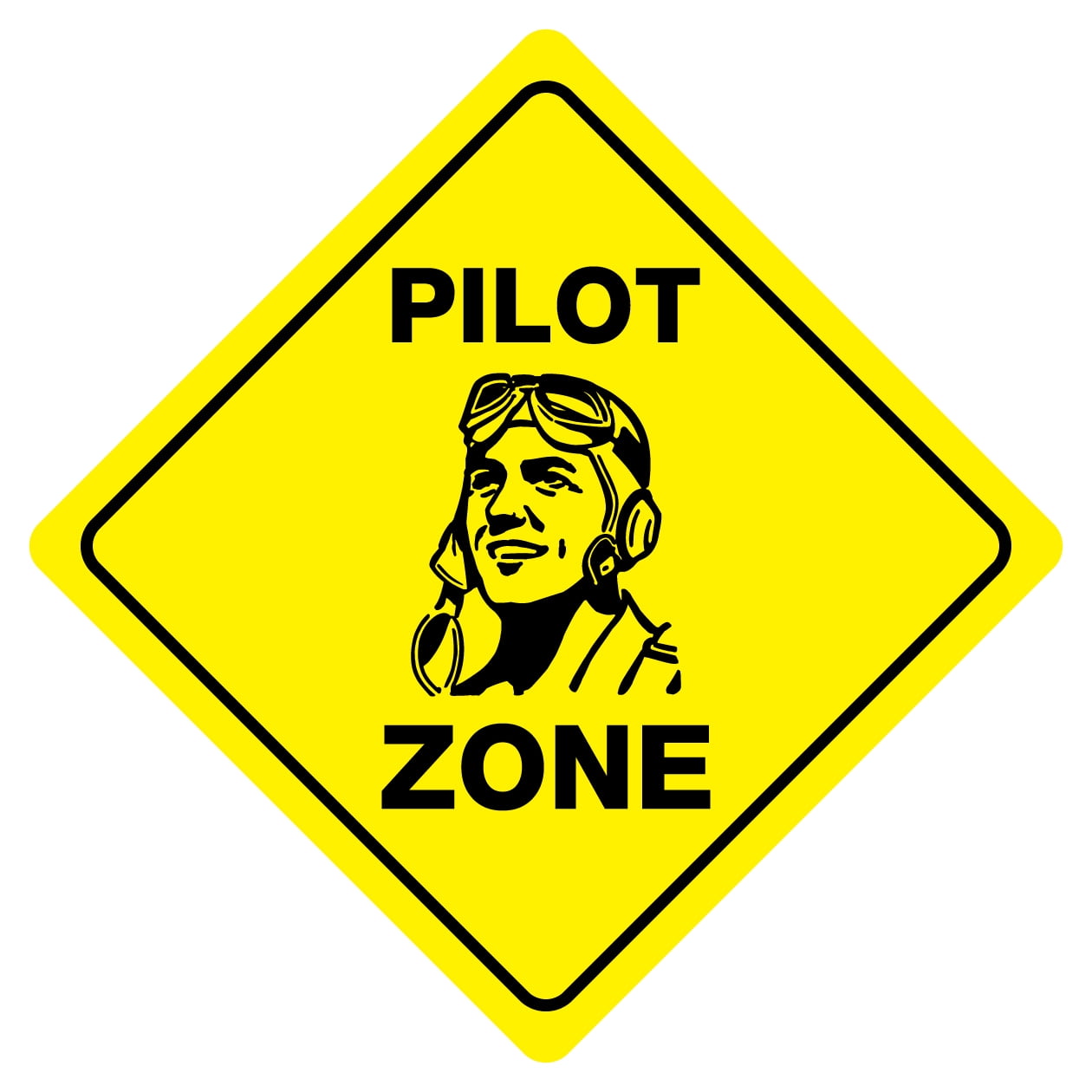 PILOT ZONE Funny Novelty Crossing Sign - Walmart.com