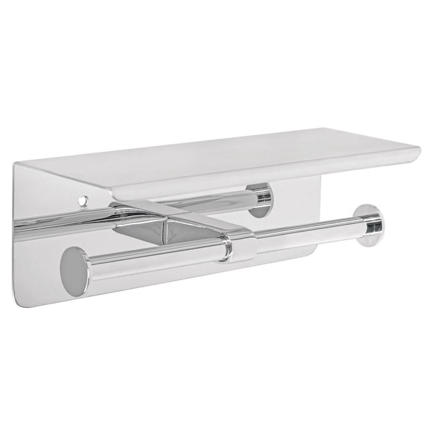 Porta rollo doble con soporte para celular, cromo, Riviera Foset 46356 ...